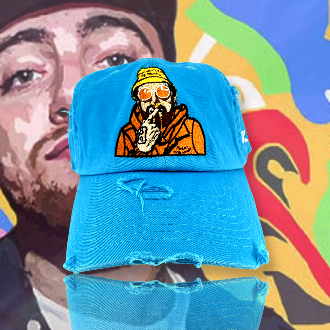 Aqua Distressed Mac Miller Dad Cap Hat – The Vintage NYC